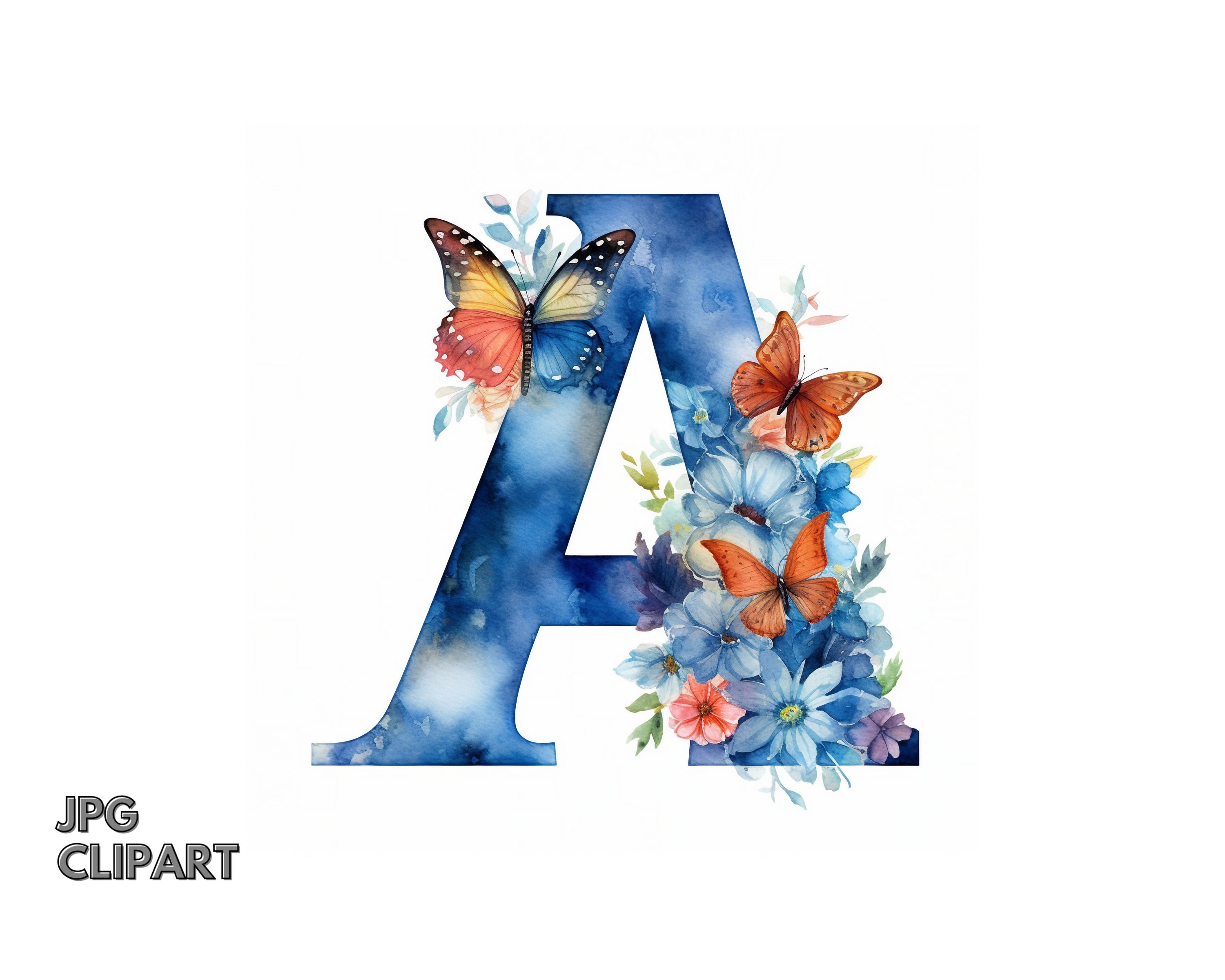 Watercolor Alphabet Letter A Clipart JPG Instant Download - Etsy UK