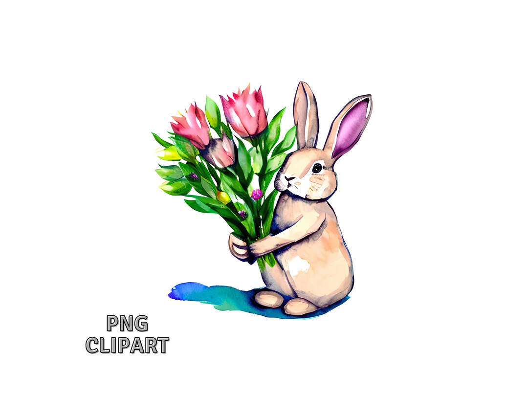 Bunny Clipart, Instant Download PNG, Digital File for Crafting, Bunny ...