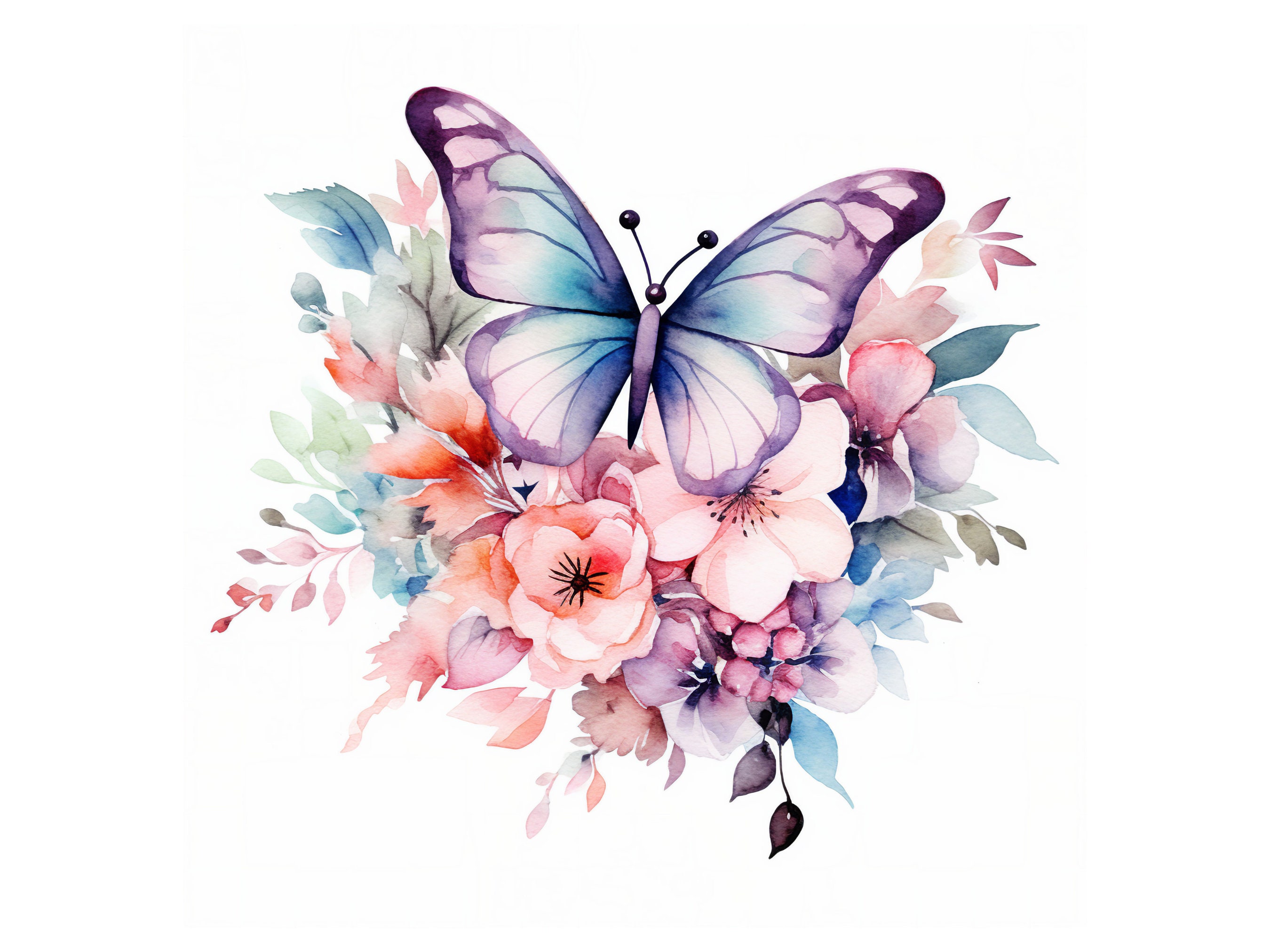 Clipart Butterfly And Flower