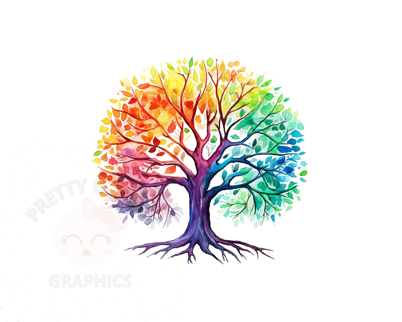 Tree of Life Clipart, PNG Instant Download File, Watercolour Tree ...