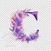 Floral Purple Letter C Clipart, PNG Instant Download File, Alphabet ...