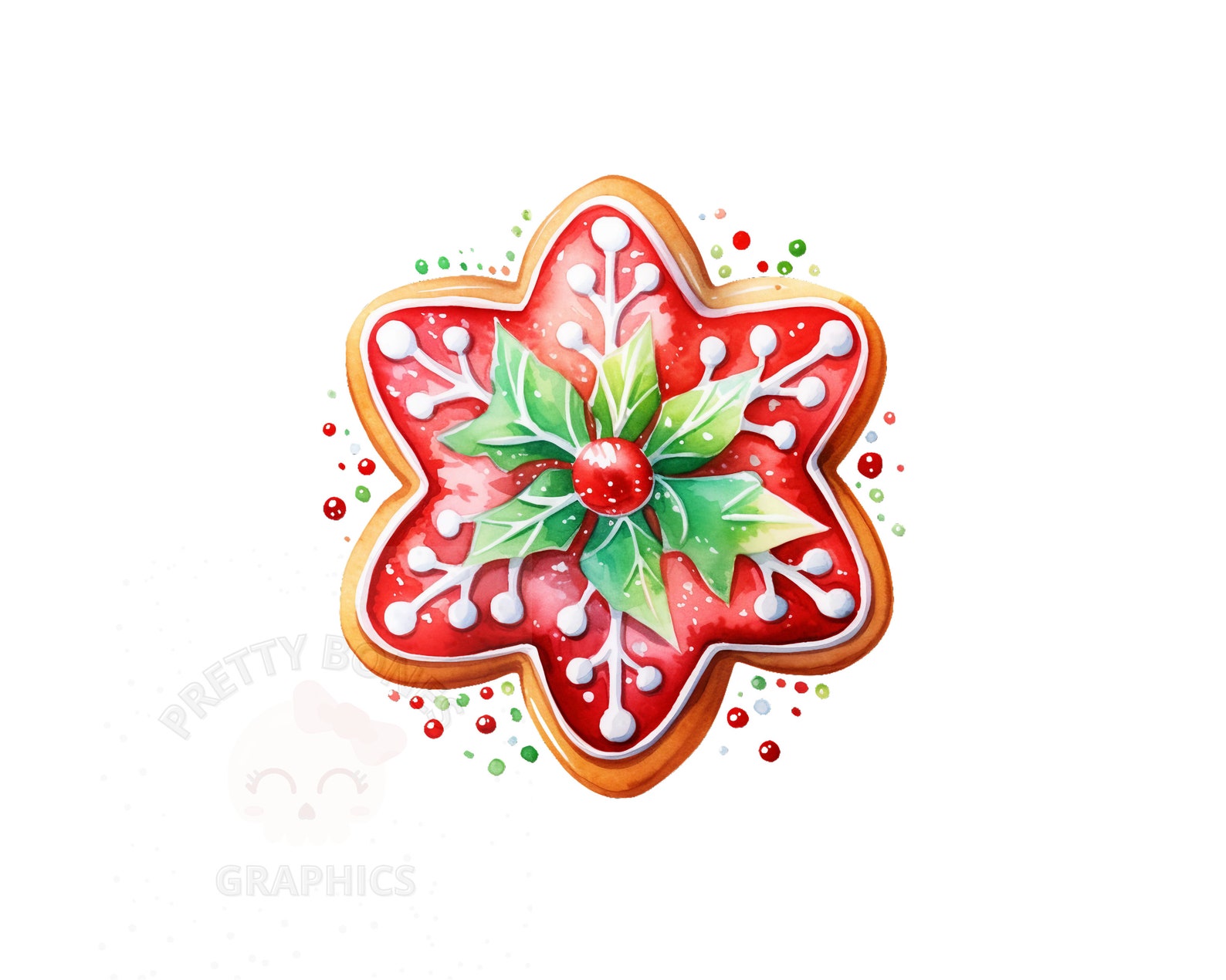 Christmas Cookie Clipart, PNG Instant Download File, Digital Paper ...