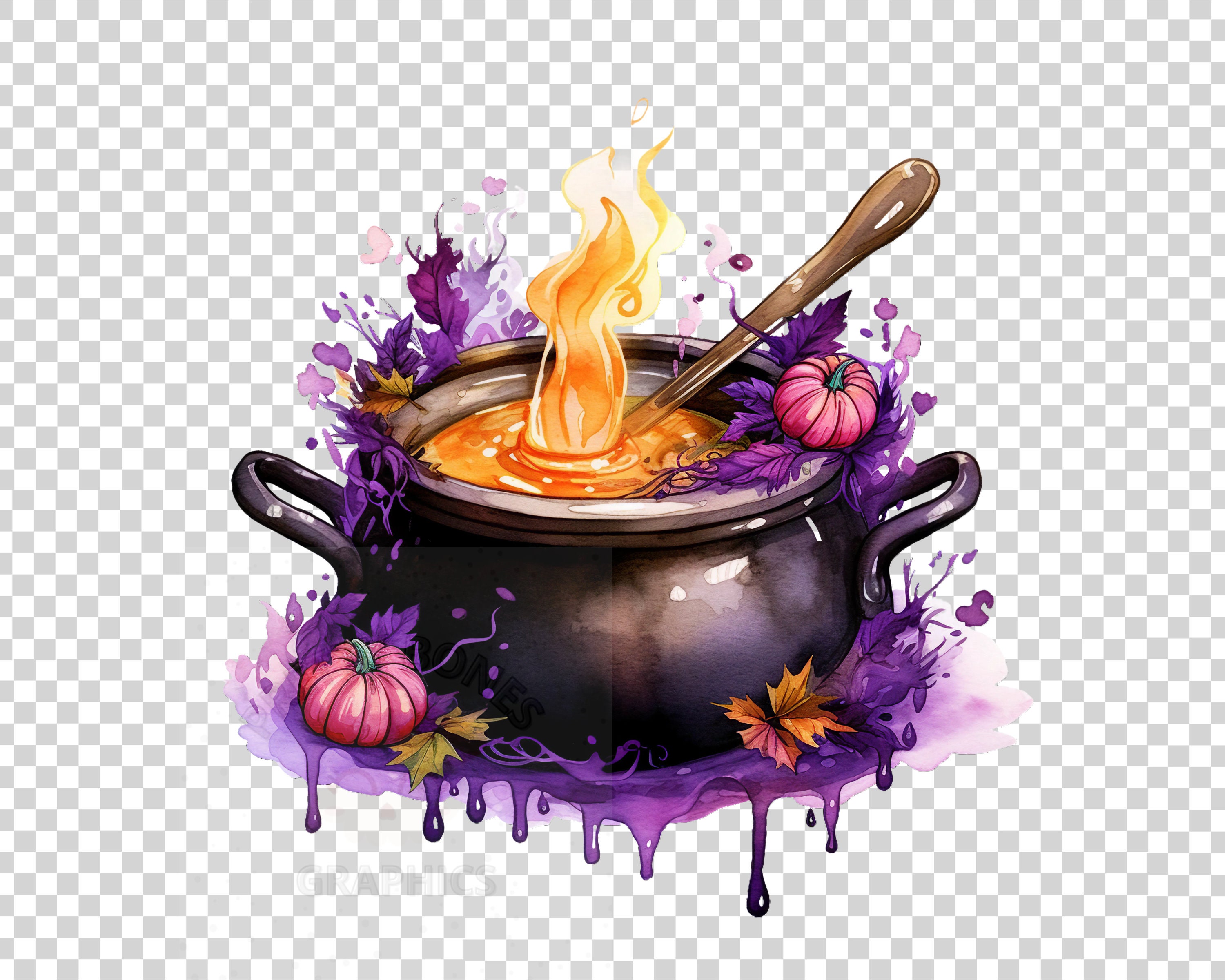 Witch Cauldron Clipart PNG Instant Download File Digital - Etsy UK