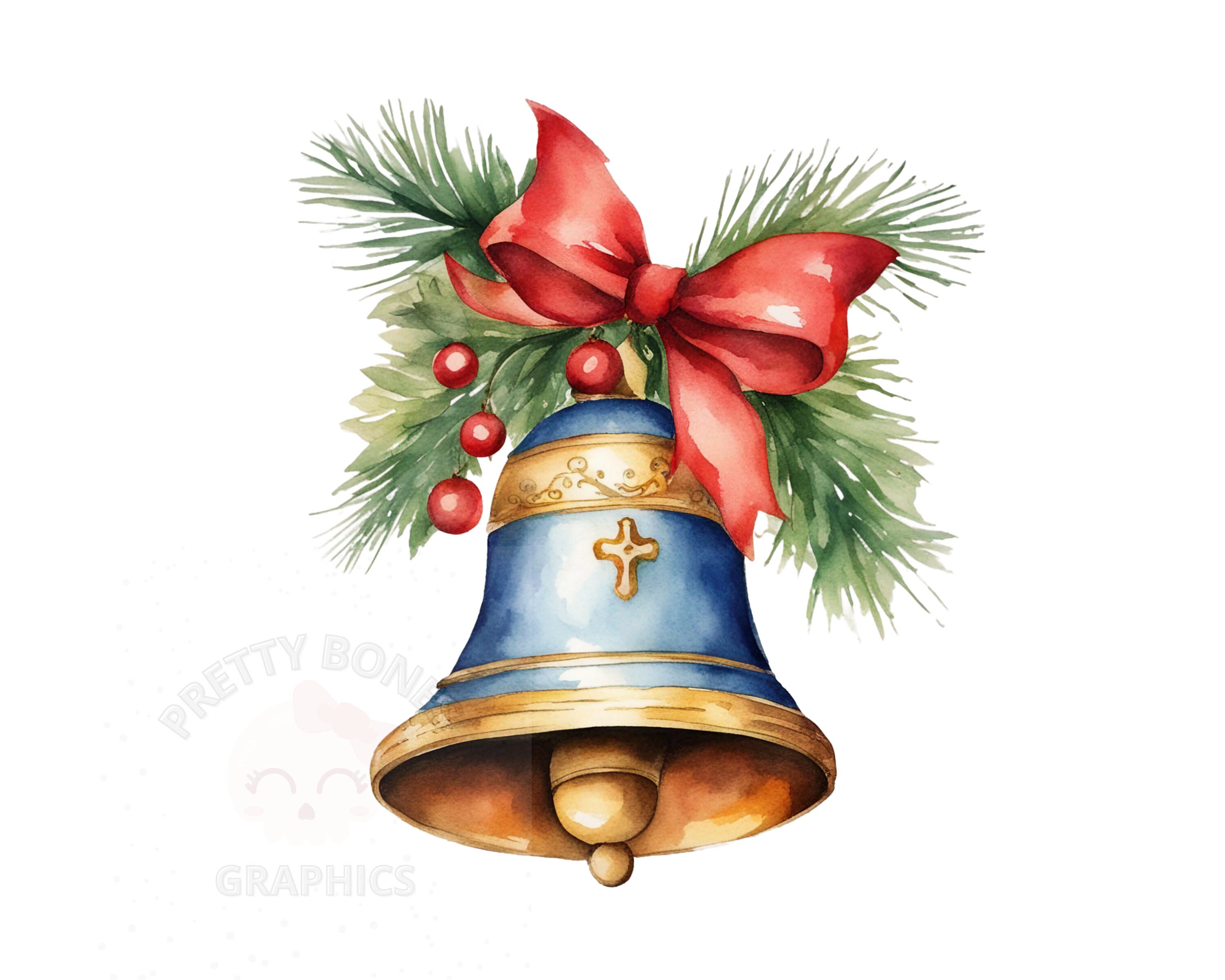 Christmas Bell Clipart PNG Instant Download File Digital Design for Crafting Card Making Printable Art Etsy Ireland