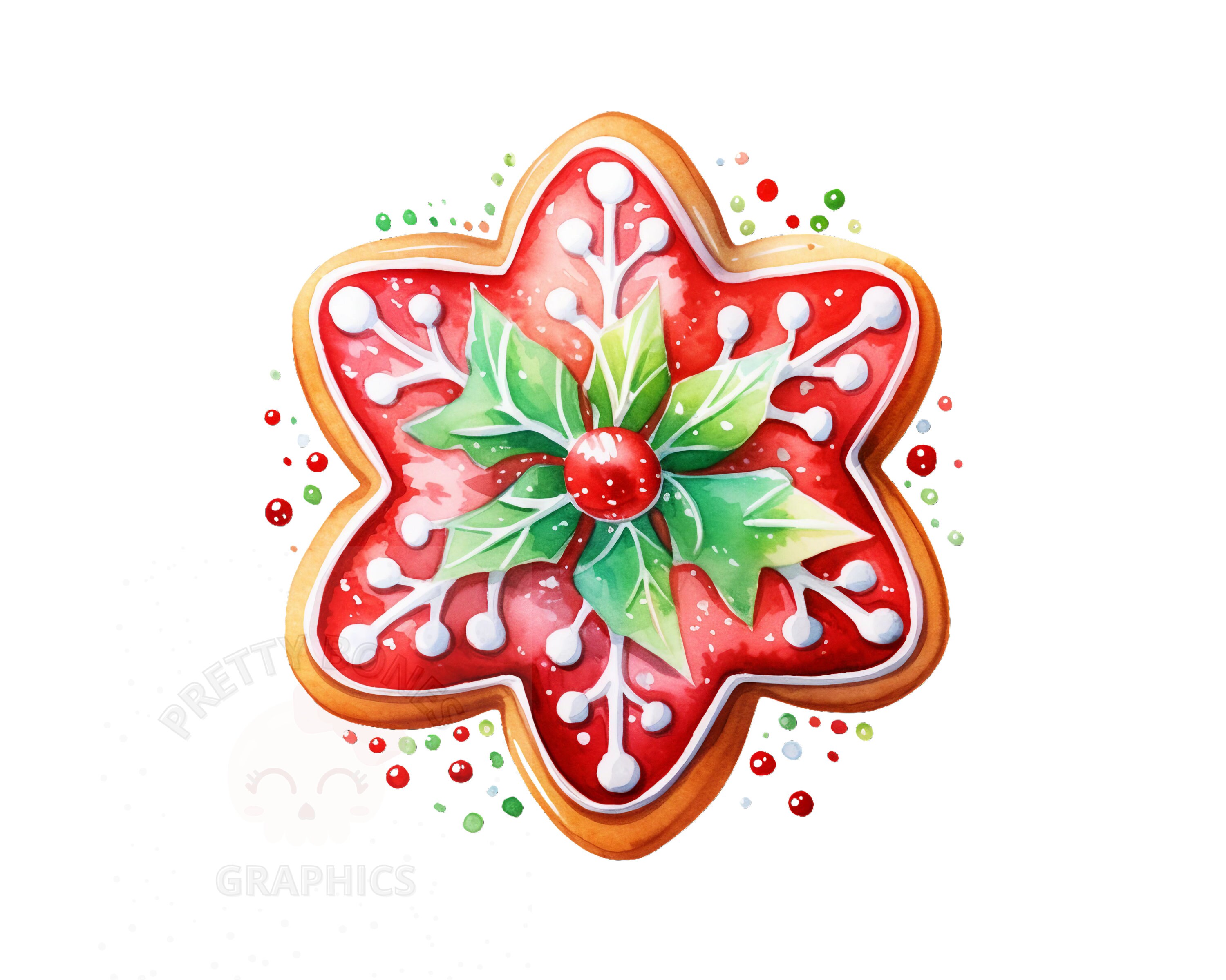 Christmas Cookie Clipart, PNG Instant Download File, Digital Paper ...