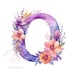 Floral Purple Letter O Clipart, PNG Instant Download File, Alphabet ...