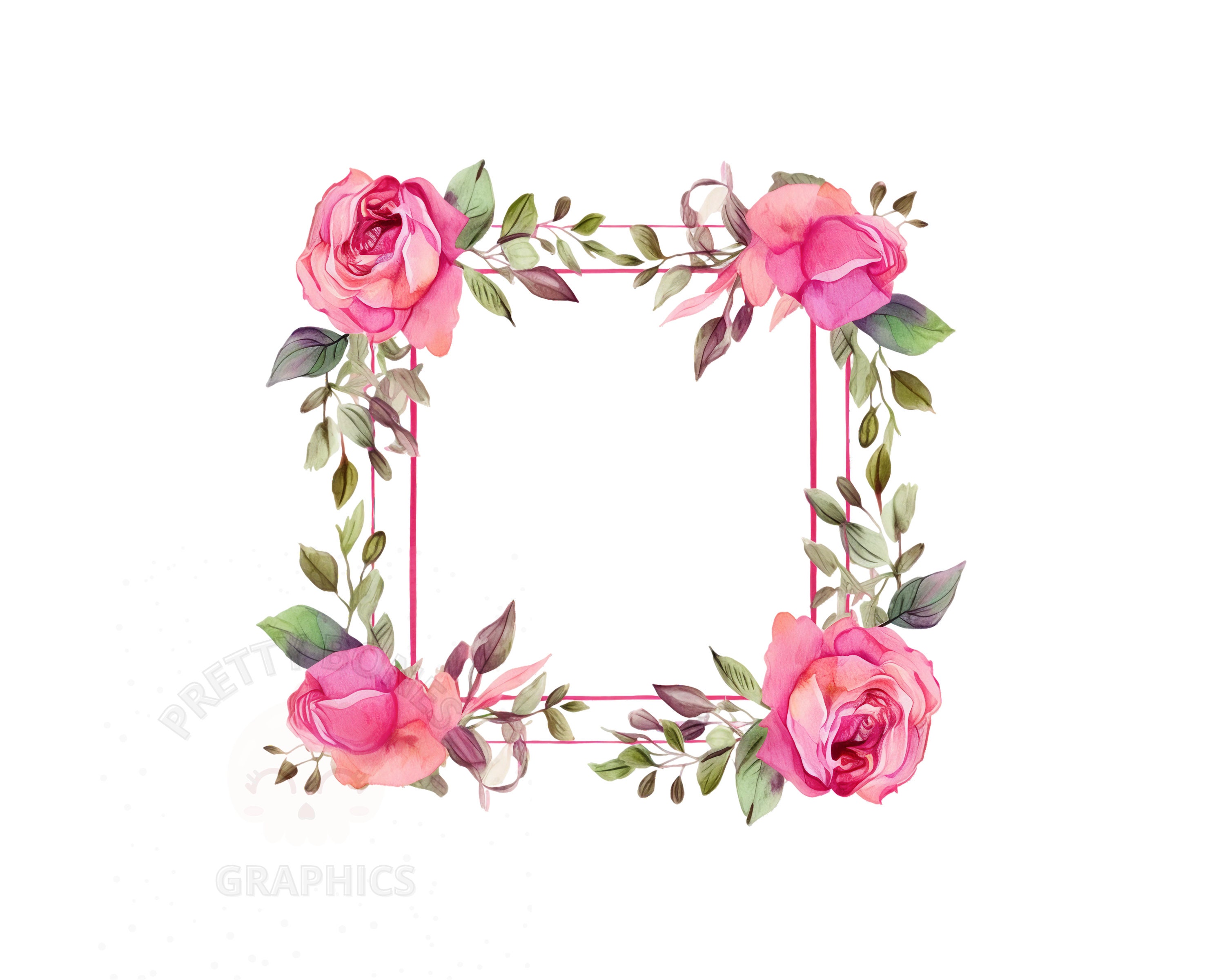 Cornice Rosa Fantasia Clip Art