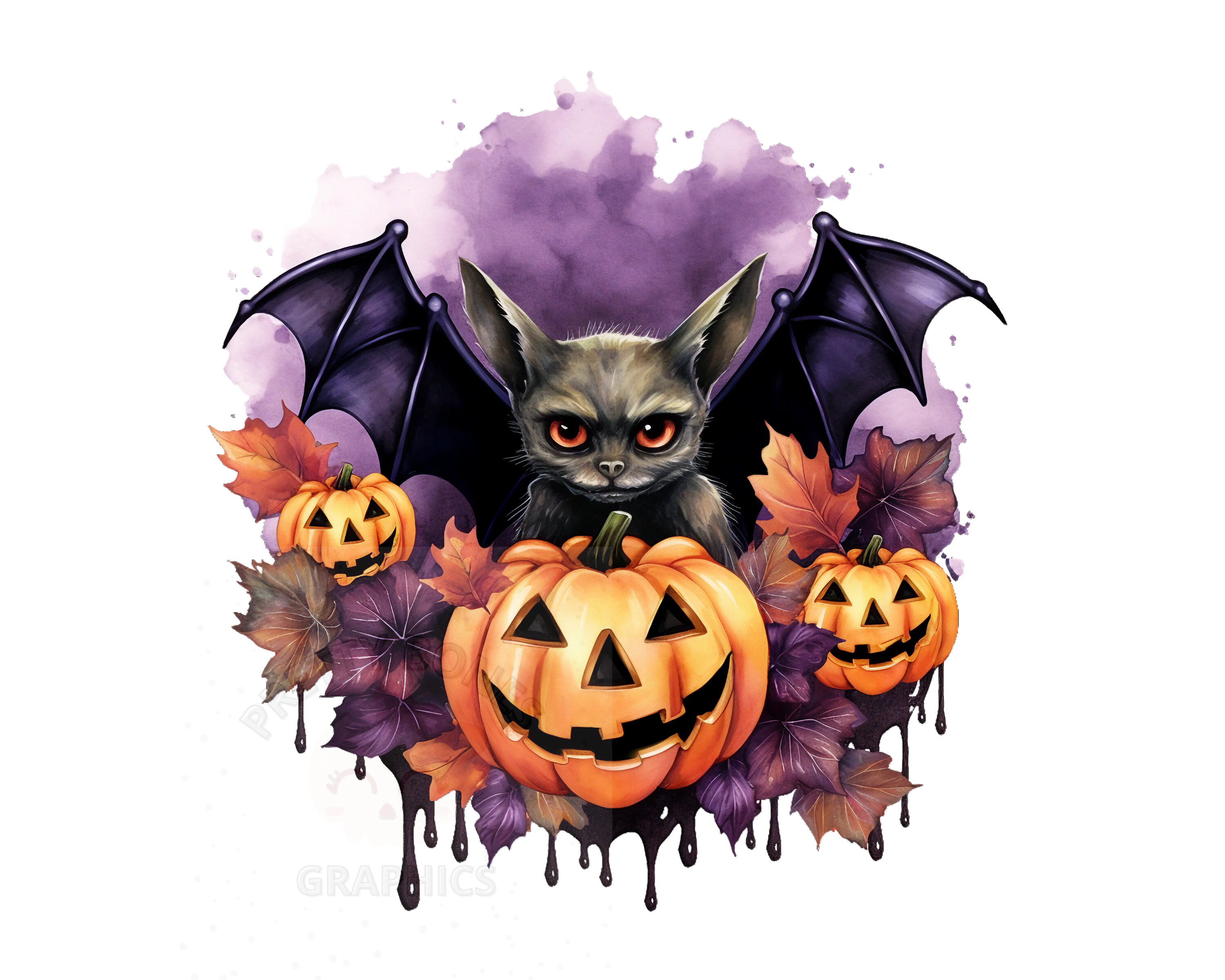 Halloween Bat Clipart PNG Instant Download File Digital - Etsy UK