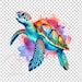 Watercolor Sea Turtle Clipart, PNG Instant Download File, Digital Paper ...