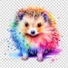 Hedgehog Clipart, Rainbow Colours, PNG Instant Download File ...