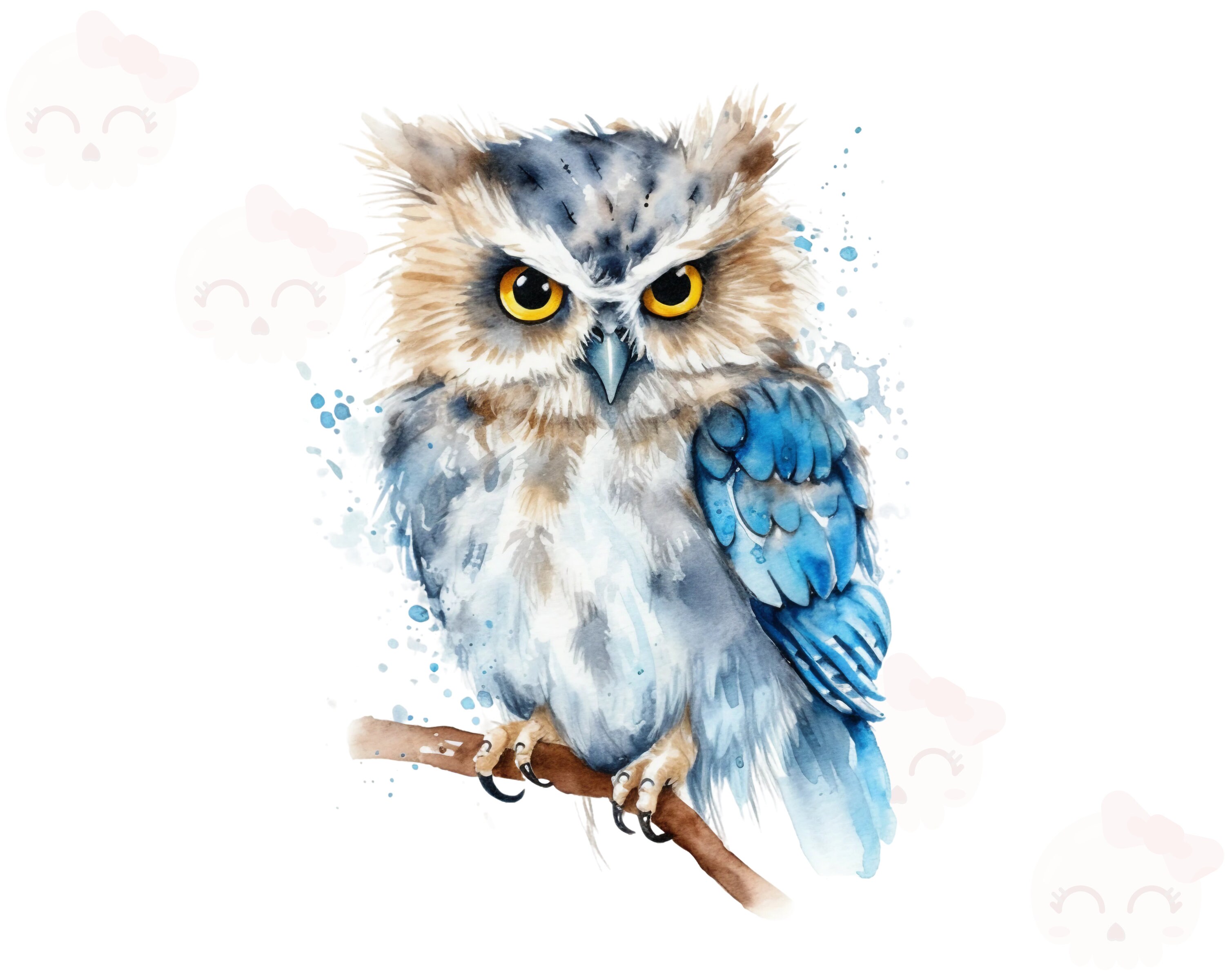 Watercolor Owl Clipart PNG Instant Download Owl Digital - Etsy