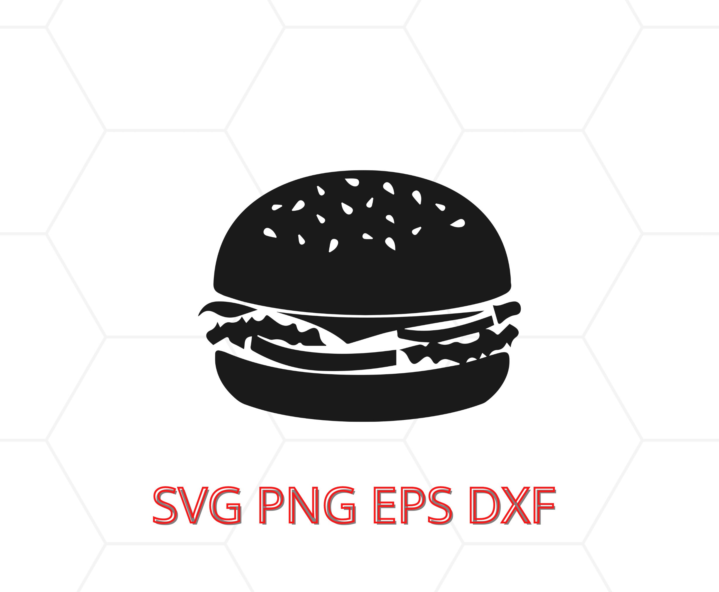 Burger SVG Instant Download SVG PNG Eps Dxf Burger Svg - Etsy Canada