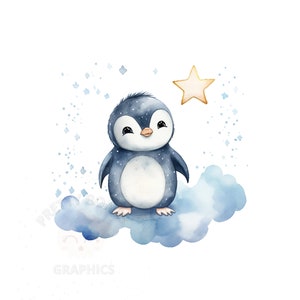 Baby Penguin Clipart, PNG Instant Download File, Digital Paper Craft ...