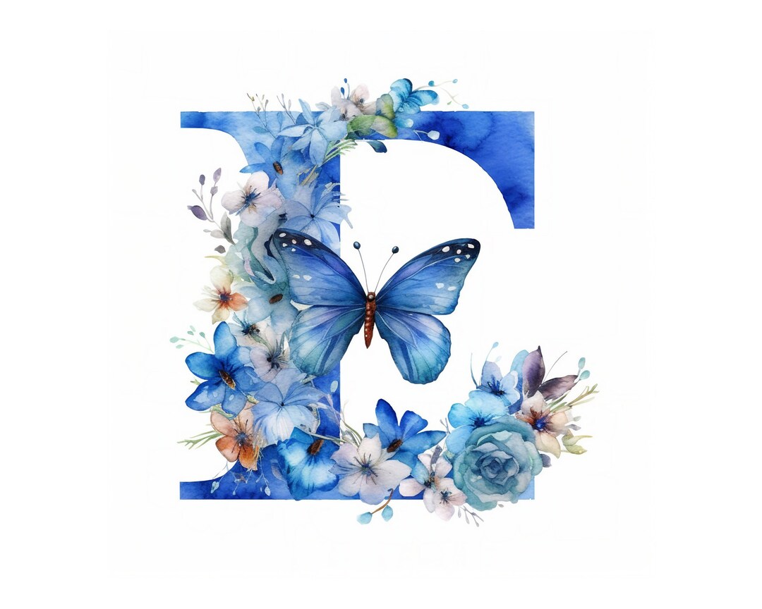 Alphabet Letter E Watercolor Clipart, JPG Instant Download File ...