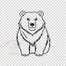 Bear Line Art, SVG, PNG, EPS, Dxf, Pdf, 5 Instant Download Files ...
