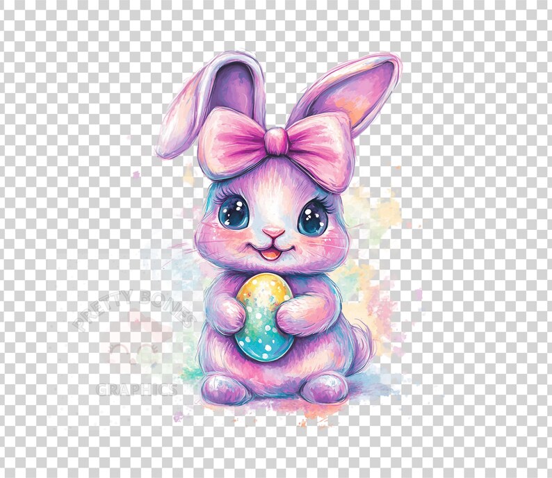 Easter Bunny Clipart, PNG Instant Download File, Digital Design for ...
