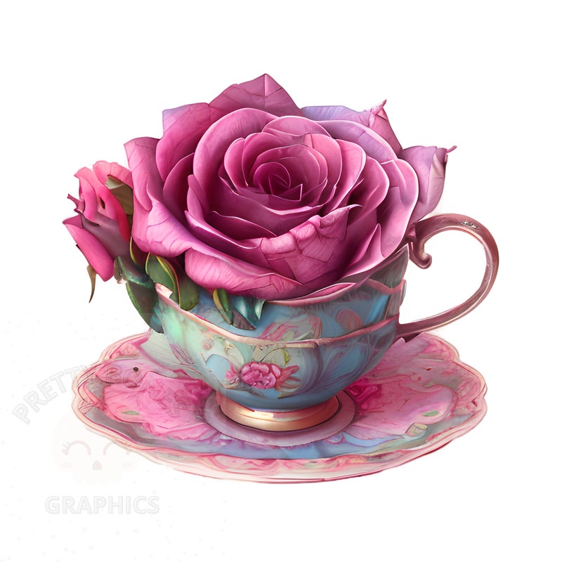 Rose Inside Cup - Etsy