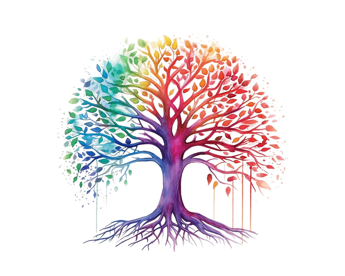 Watercolor Tree of Life Clipart, PNG Digital Download, Card Making ...