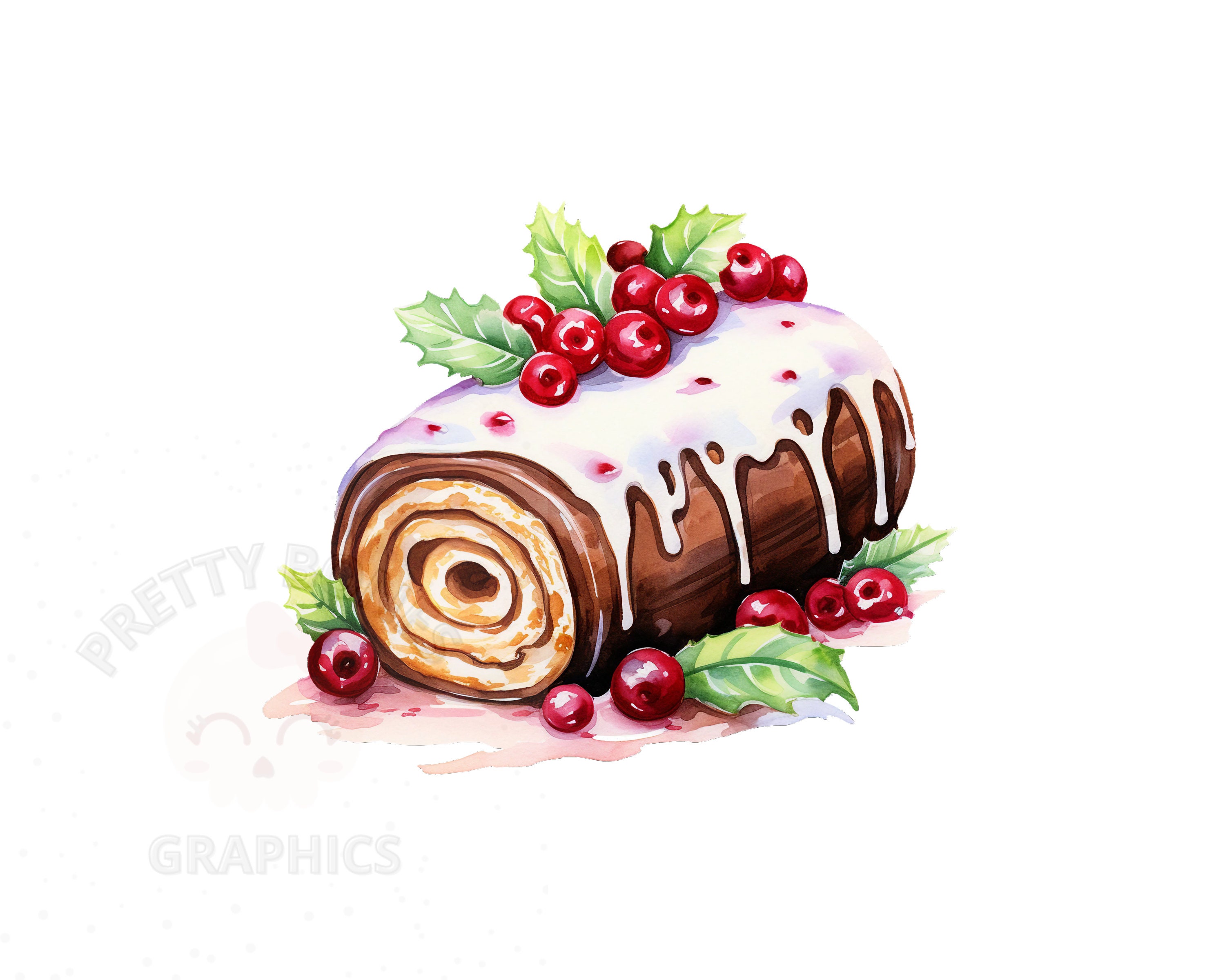 Christmas Yule Log Clipart PNG Digital Download (Instant Download) - Etsy