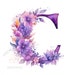 Floral Purple Letter C Clipart, PNG Instant Download File, Alphabet ...
