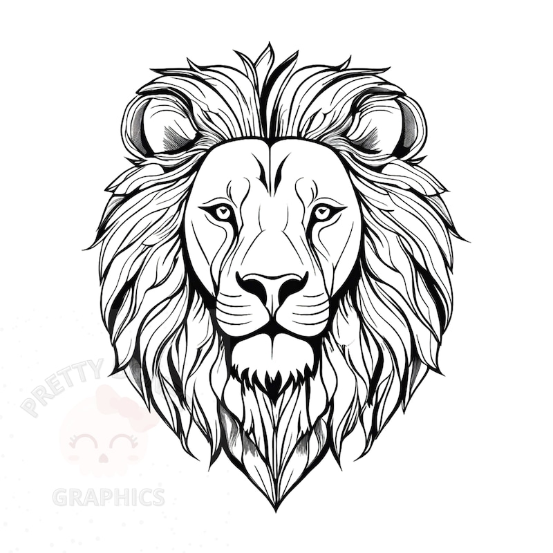 Lion Line Art - Etsy