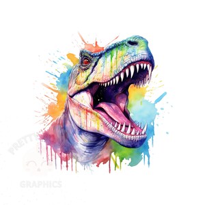 Watercolor T-rex Clipart, PNG Instant Download File, Digital Design for ...