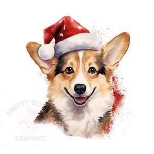 Christmas Corgi Clipart, PNG Instant Download File, Digital Design for ...