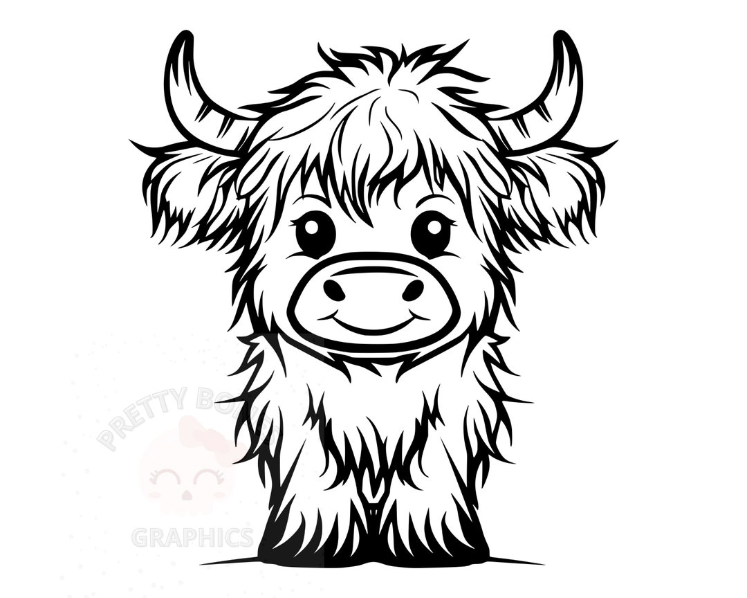 Baby Highland Cow, SVG, PNG Instant Download File, Digital Design for ...
