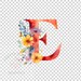 Red Floral Letter Alphabet Letter E Clipart, PNG Instant Download File ...