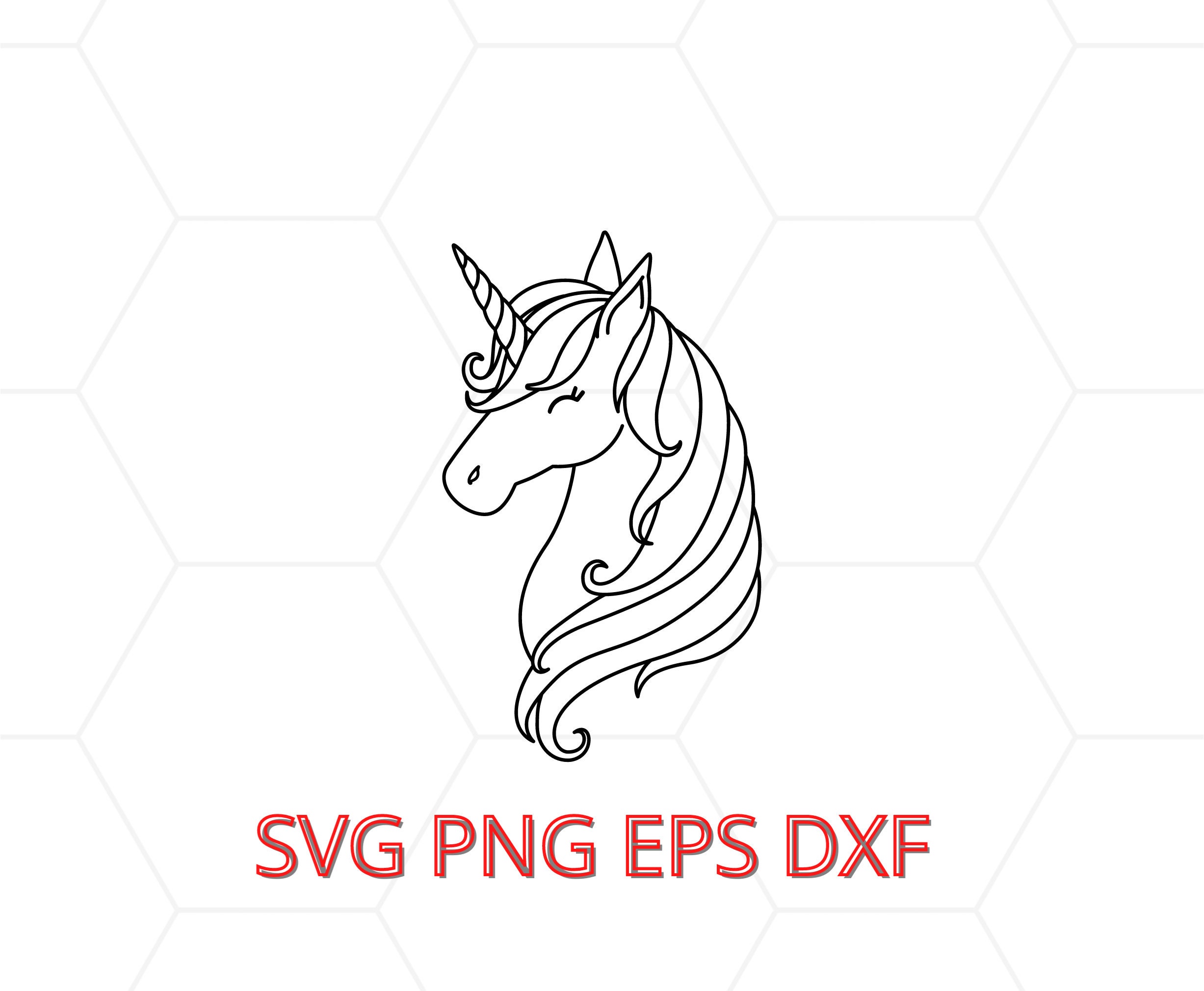 Unicorn Outline SVG Instant Download SVG PNG Eps Dxf - Etsy