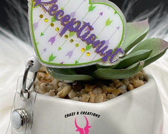 Receptionist Badge Reel - Etsy