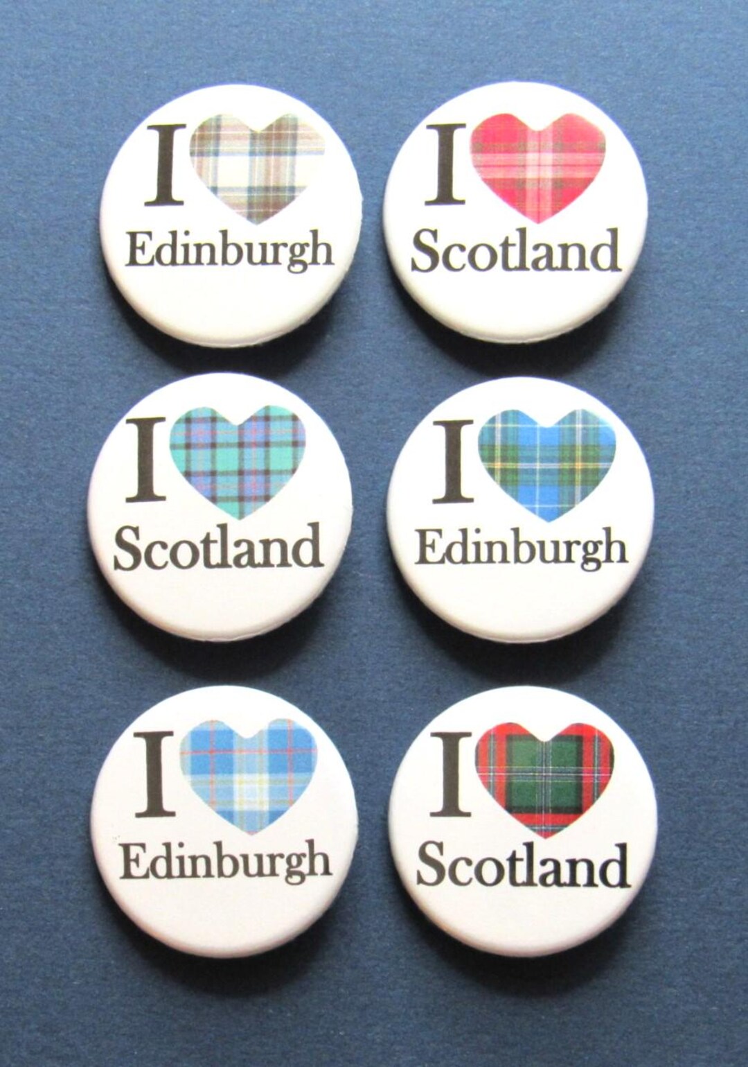 I Love Scotland and Edinburgh Badges X 6 25mm Mix 1 - Etsy