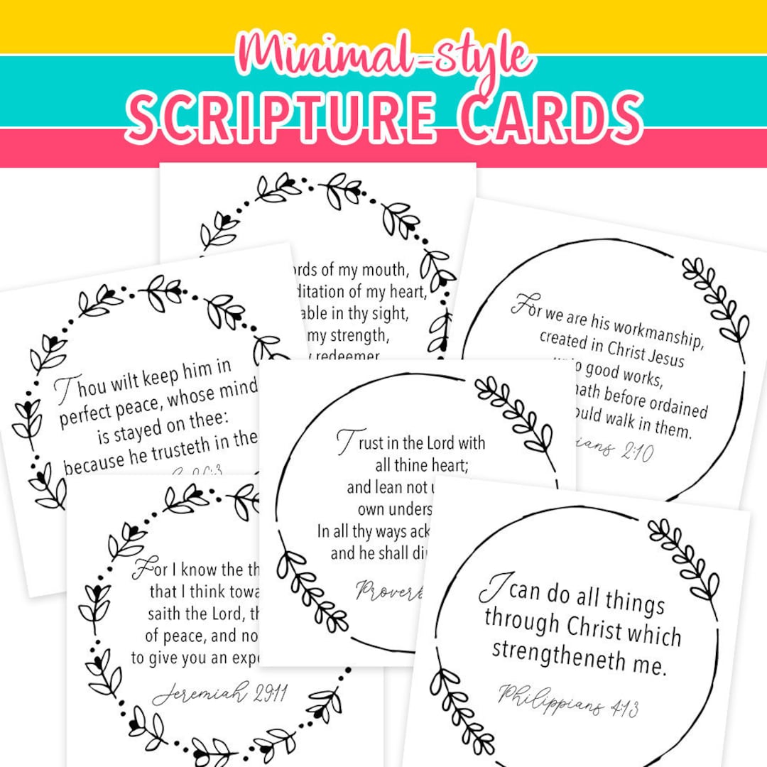 SCRIPTURE CARDS for the HOMESCHOOL Mom | Minimal Style Scripture Cards ...