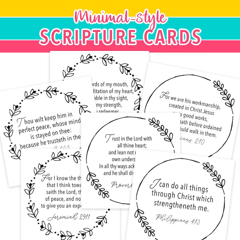 SCRIPTURE CARDS for the HOMESCHOOL Mom | Minimal Style Scripture Cards ...