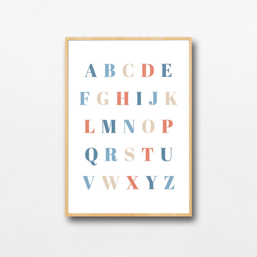 Alphabet Poster Wall Art | Alphabet Wall Art | Colorful Alphabet Poster ...
