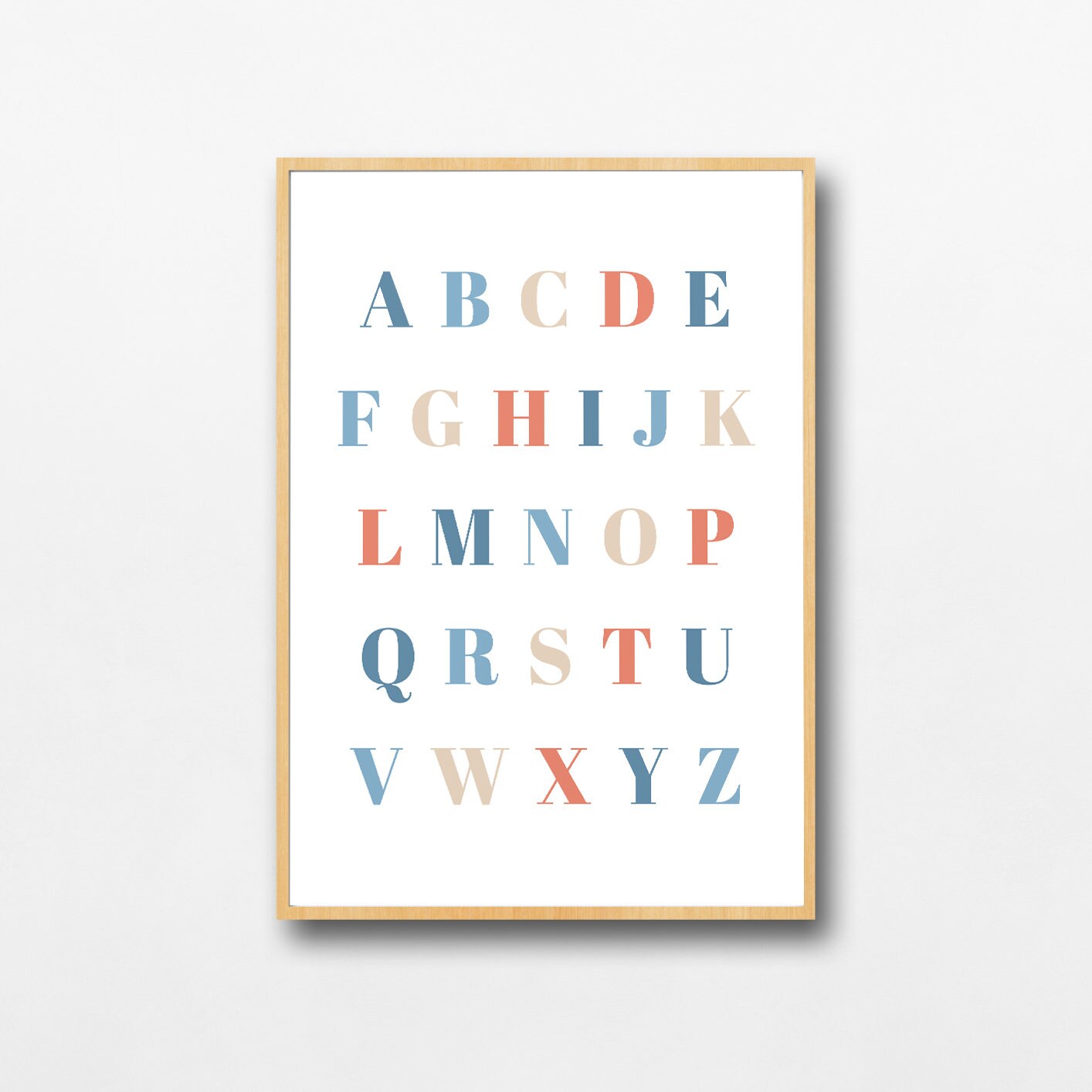 Alphabet Poster Wall Art | Alphabet Wall Art | Colorful Alphabet Poster ...