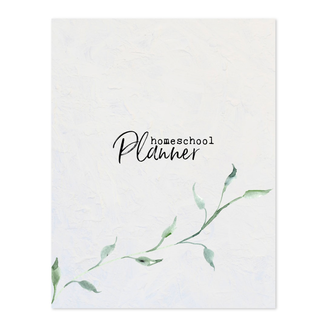 Minimal Botanical Homeschool Planner Cover | Minimal Planner Cover ...