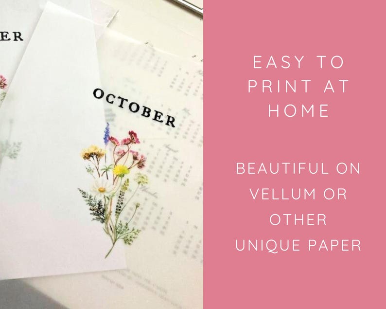 Printable Wildflower Planner Title Pages| Monthly Title Pages | Floral ...