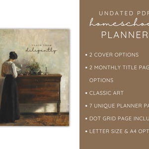 Printable Homeschool Planner, Academic Planner, Undated Planner, Lesson ...