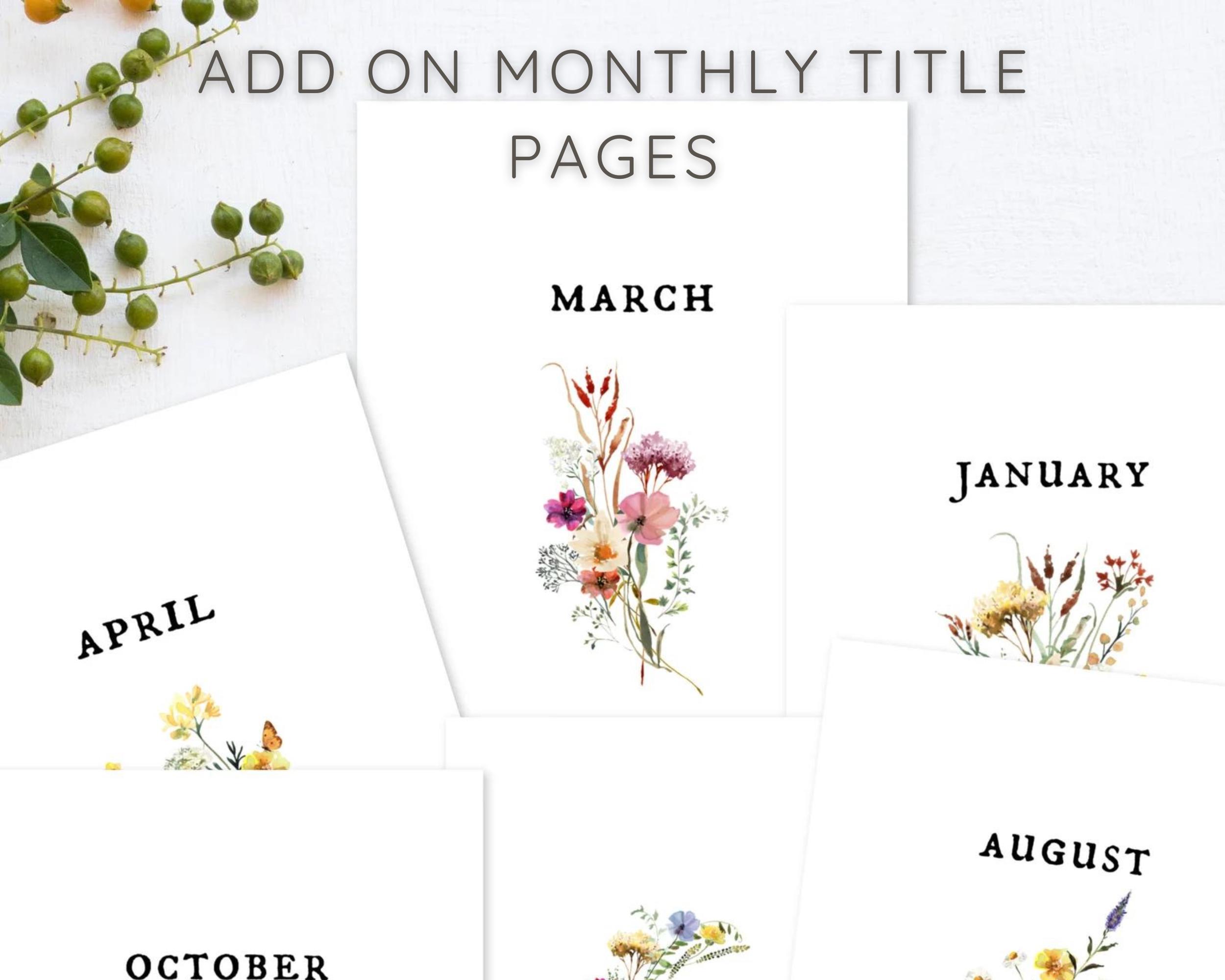 Printable Wildflower Planner Cover | Butterfly Kisses | Floral Planner ...