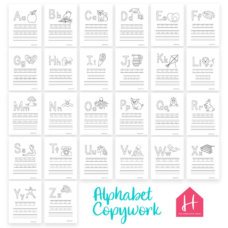 PRESCHOOL ALPHABET PRINTABLE | Tracing Printable | Alphabet Copywork ...