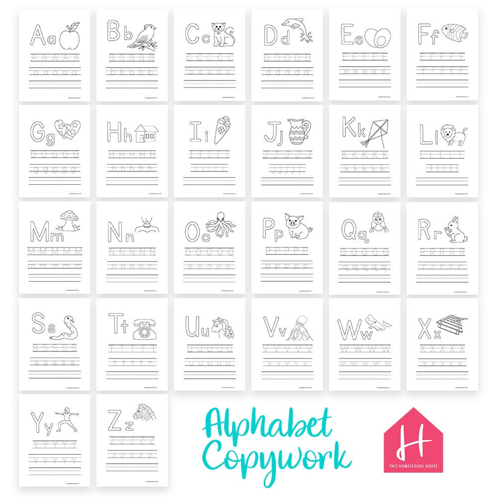 PRESCHOOL ALPHABET PRINTABLE | Tracing Printable | Alphabet Copywork ...