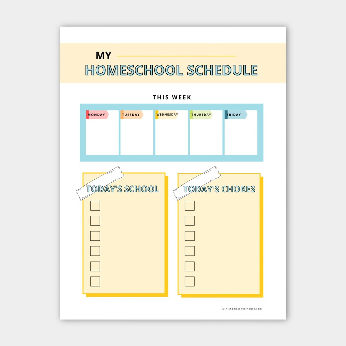 Kids Printable HOMESCHOOL SCHEDULE | Printable Homeschool Schedule ...