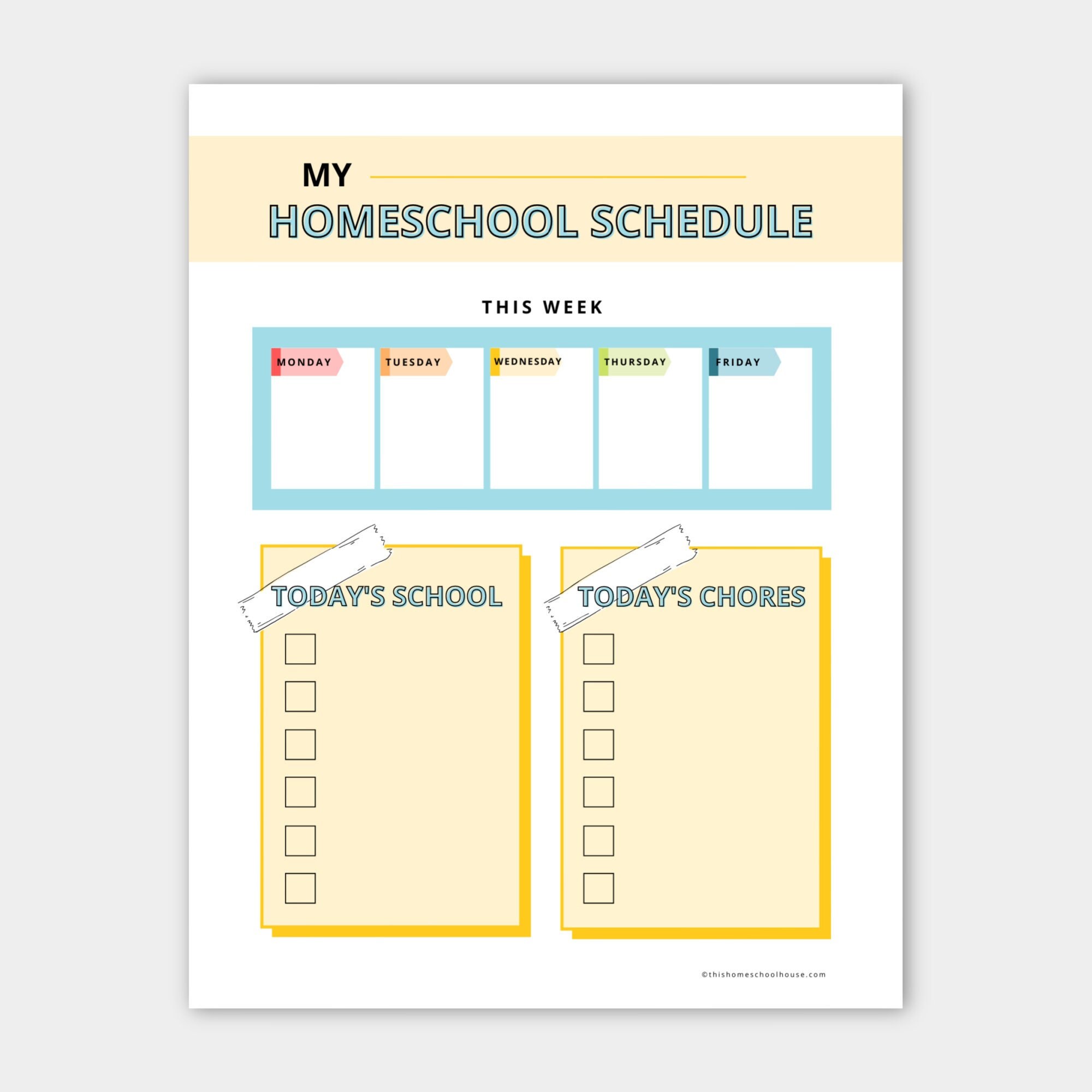 Kids Printable HOMESCHOOL SCHEDULE | Printable Homeschool Schedule ...