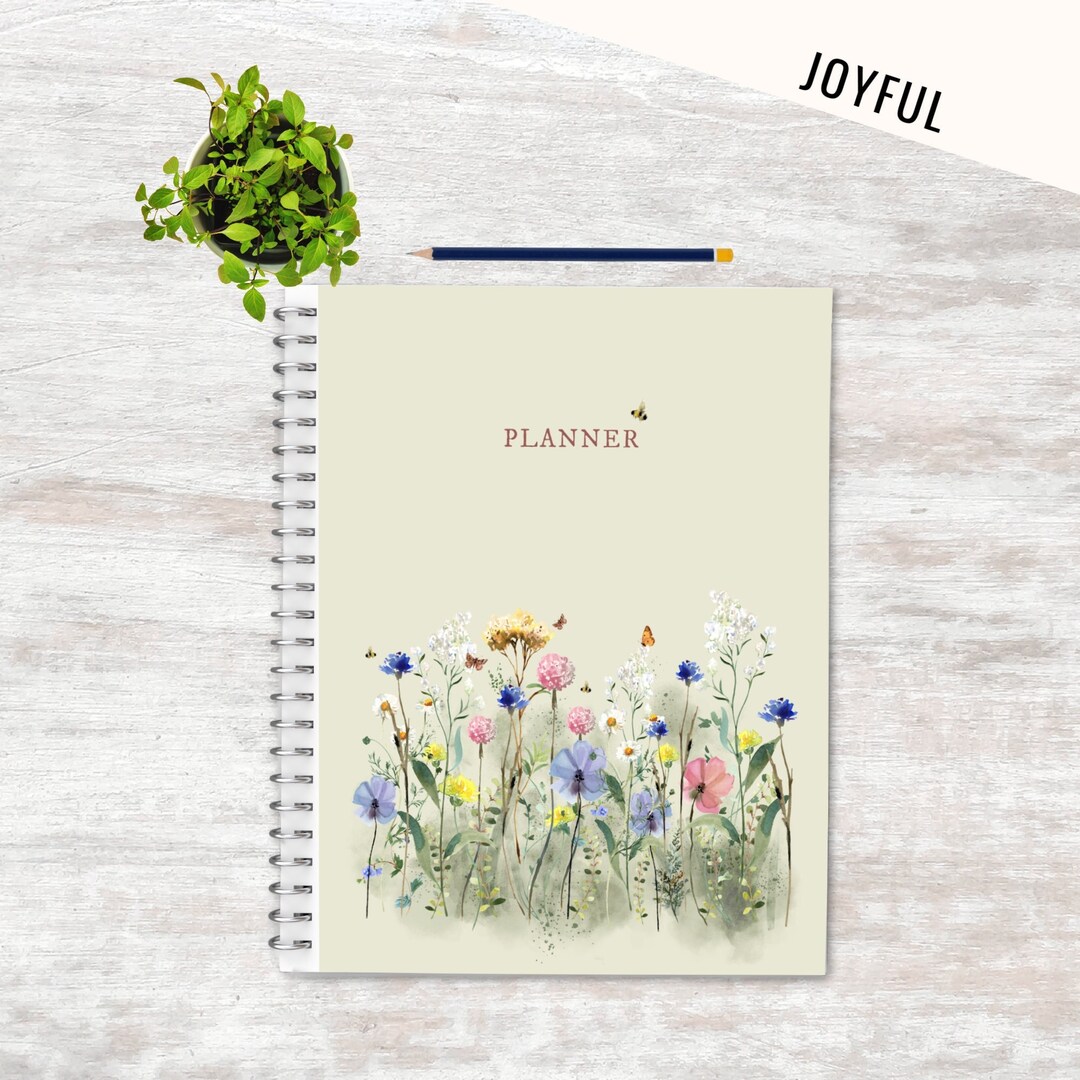 Printable Wildflower Planner Cover | Joyful | Floral Planner Cover ...