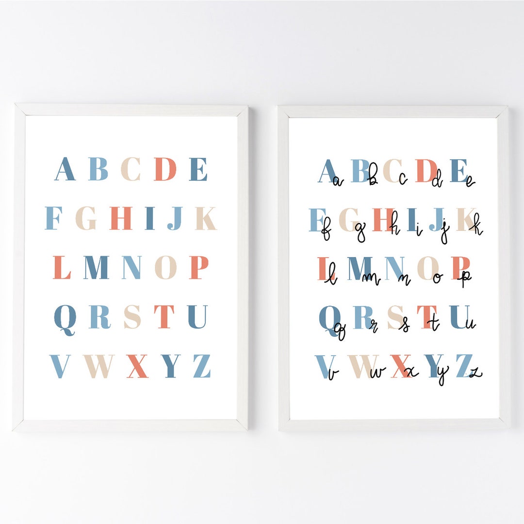 Alphabet Poster Wall Art | Alphabet Wall Art | Colorful Alphabet ...