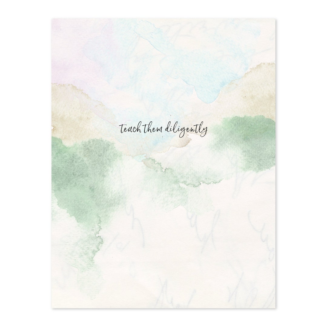 Watercolor Mountains Homeschool Planner Cover | Green Planner Cover ...