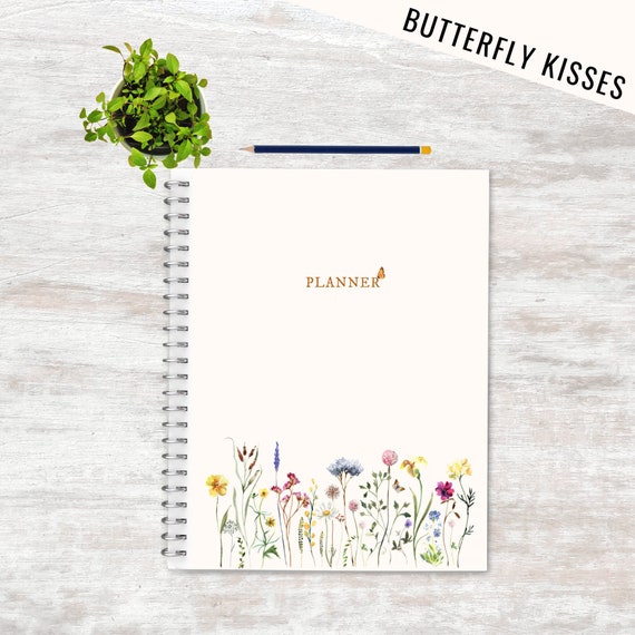 Printable Wildflower Planner Cover Butterfly Kisses Floral - Etsy