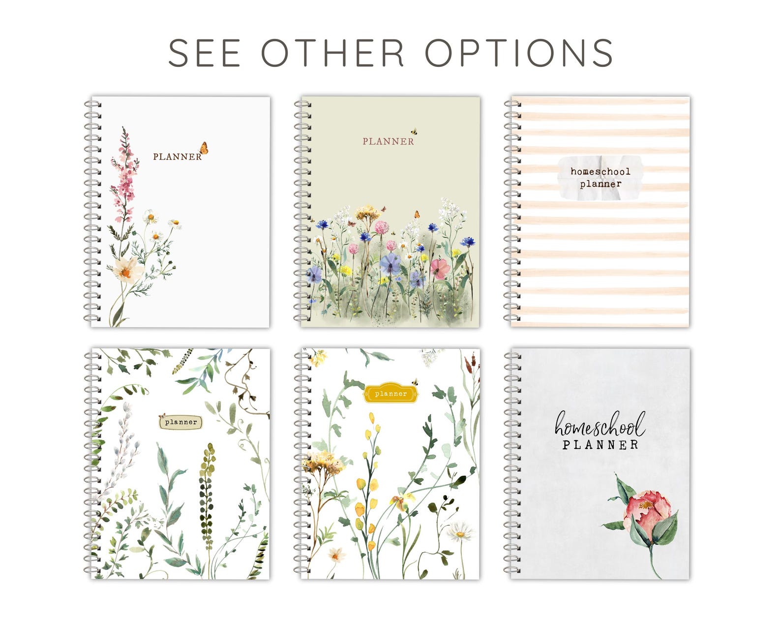 Printable Wildflower Planner Cover | Butterfly Kisses | Floral Planner ...