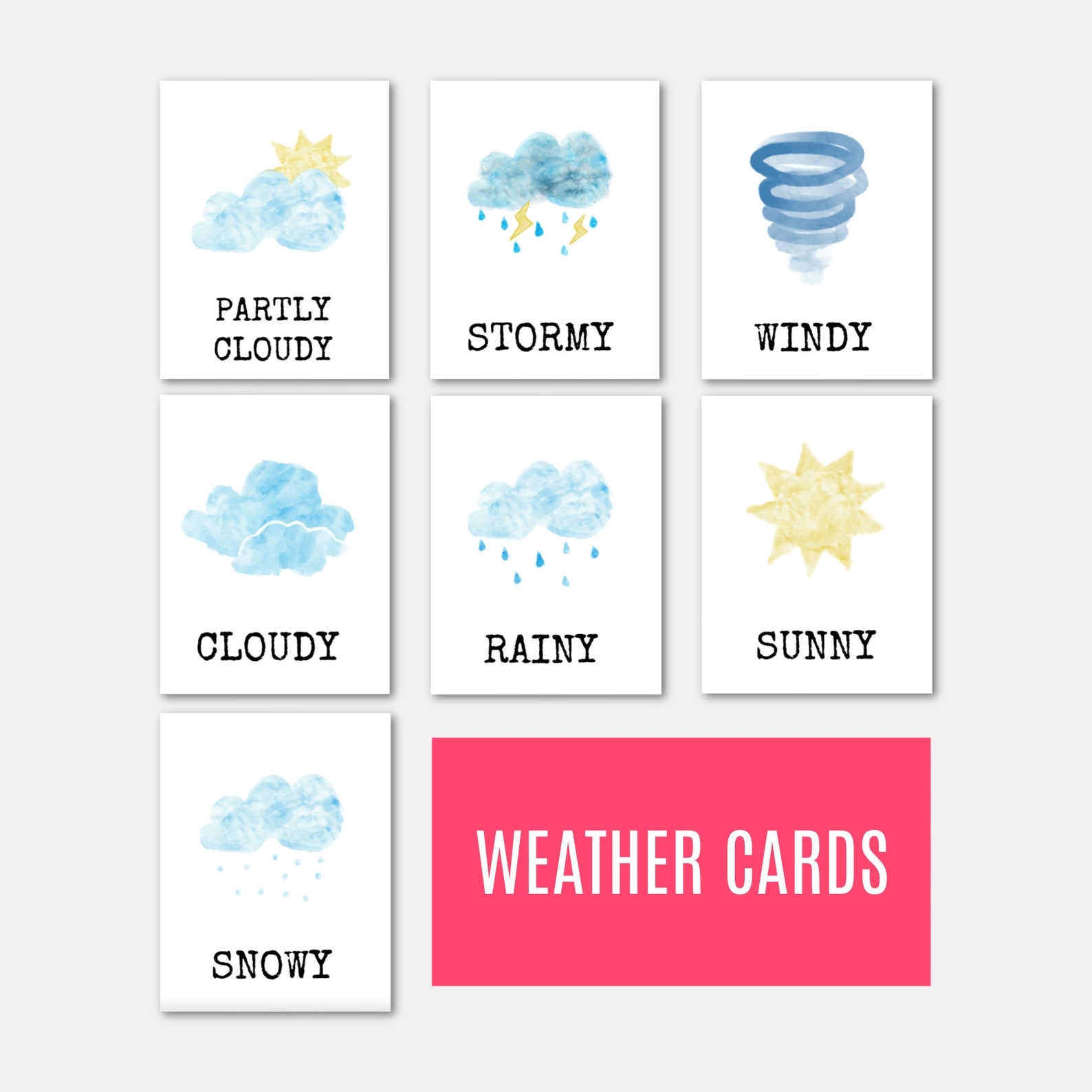 Homeschool Printable Weather Cards | Preschool Printable | Weather ...